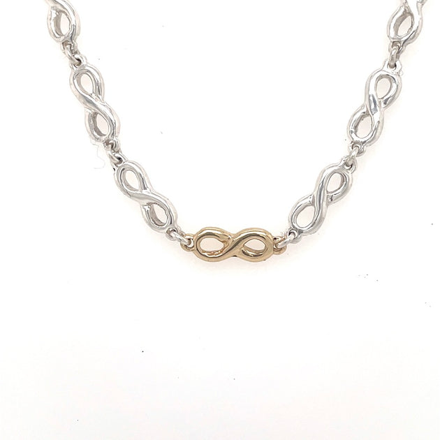 14k Gold, Sterling Silver Small Infinity Link Necklace – Ellen Hoffman Designs
