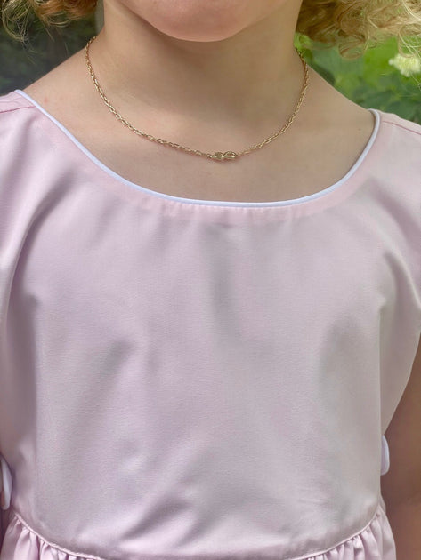 14k Gold Infinity Charm Youth Necklace – Ellen Hoffman Designs