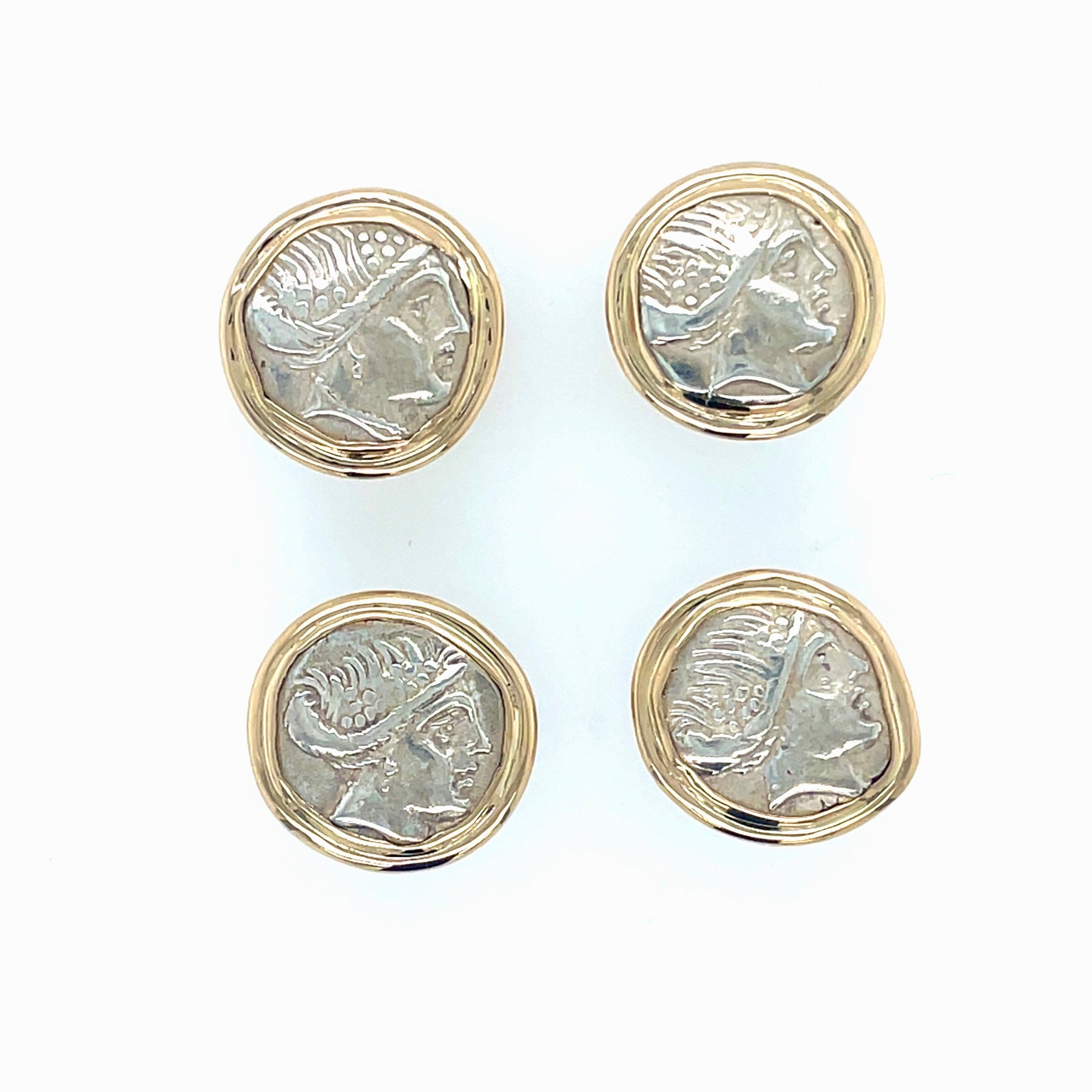 14k Gold Ancient Greek Silver Tetrobol Coins, Euboia-Histiaia, 200-146 ...