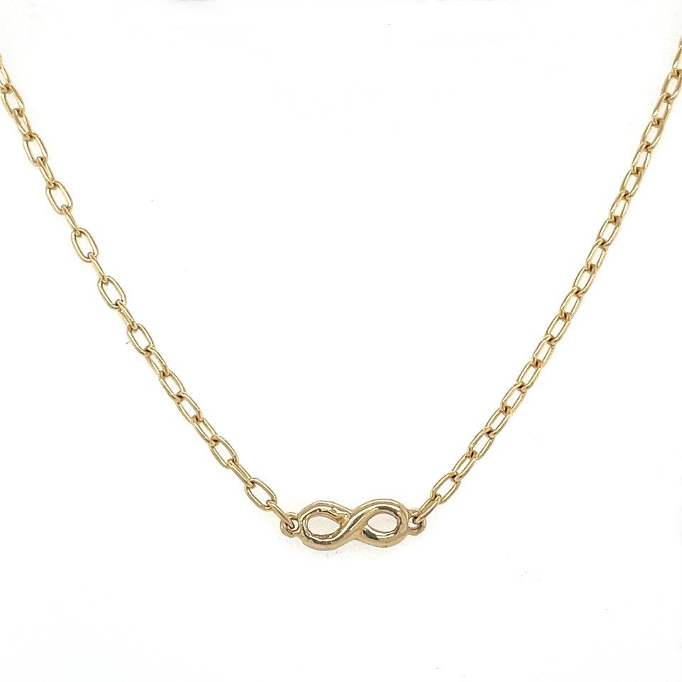 14k Gold Infinity Charm Youth Necklace – Ellen Hoffman Designs